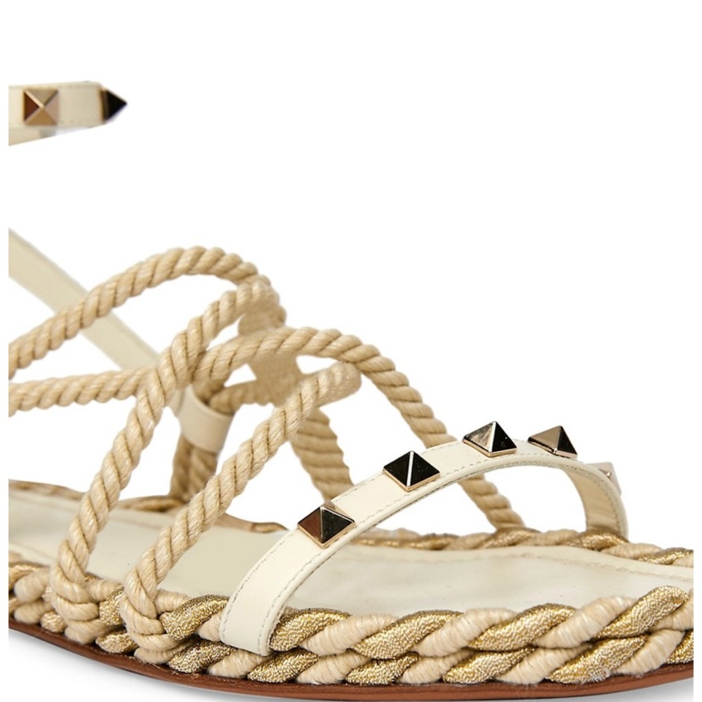 Valentino Rockstud Rope Sandals - Gem